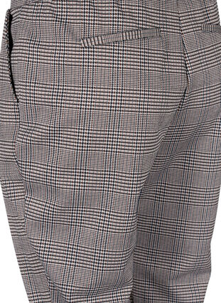 Cropped Maddison bukser med rutete mønster - Brun - Str. 42-64 - Zizzi