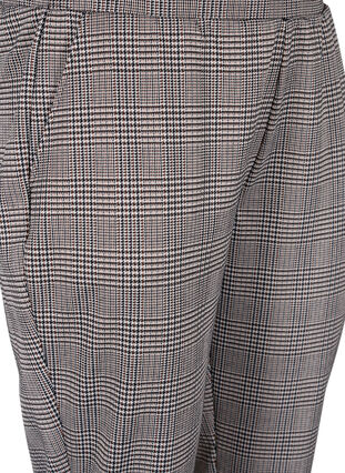 Cropped Maddison bukser med rutete mønster - Brun - Str. 42-64 - Zizzi