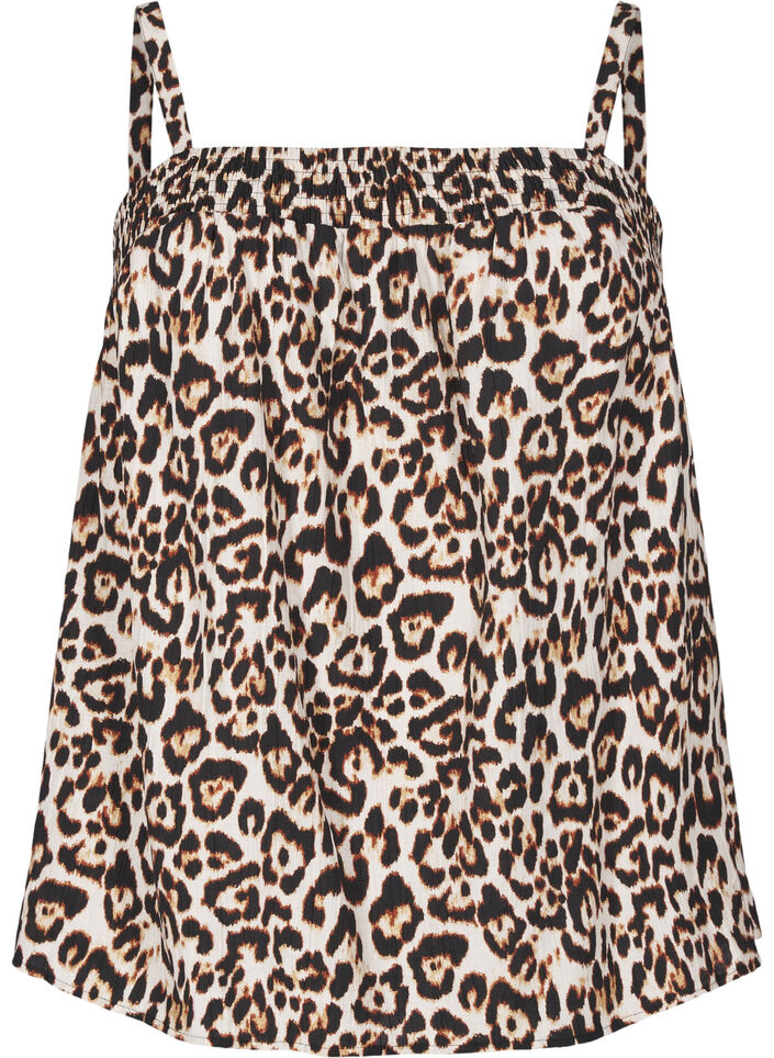 Topp i viskose med smale stropper - Beige - Str. 40-64 - Zizzi